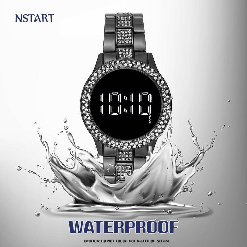 Nstart Official Jam Tangan Perempuan Digital Led Touch Screen Wristwatches Fashion Stainless ...