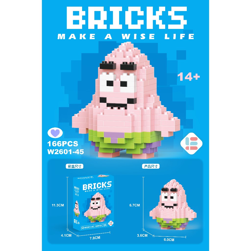 Cute Bricks Make A Wise Life Mini Nano Blocks Cartoon Series Decoration ...