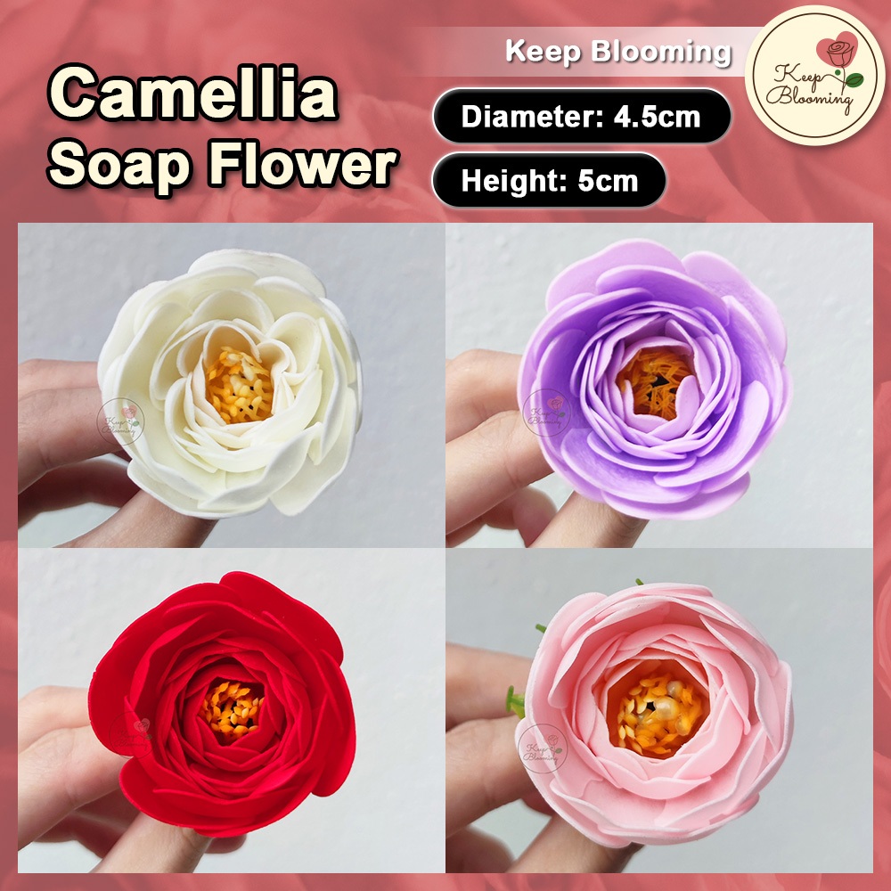 Camellia Soap Flower (1 PCS) Ranunculus Buttercup Bunga Sabun DIY ...