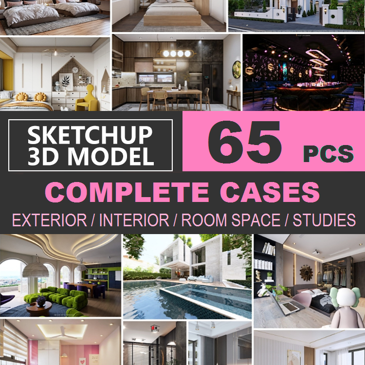 SketchUp | 3D Model 2025 Complete Studies Cases Models 65 set for home interior design ...