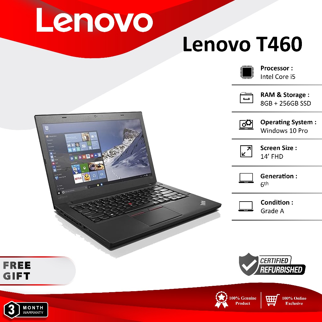 LENOVO THINKPAD T460 ULTRABOOK BUSINESS SLIM DESIGN / INTEL CORE I5 6TH ...