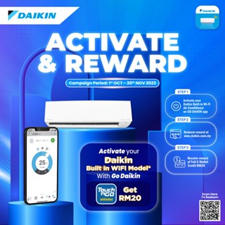 DAIKIN R32 5-STAR INVERTER Air-conditioner FTKP WIFI 5-Star Inverter Aircond 1.0HP 1.5HP 2.0HP 2 ...