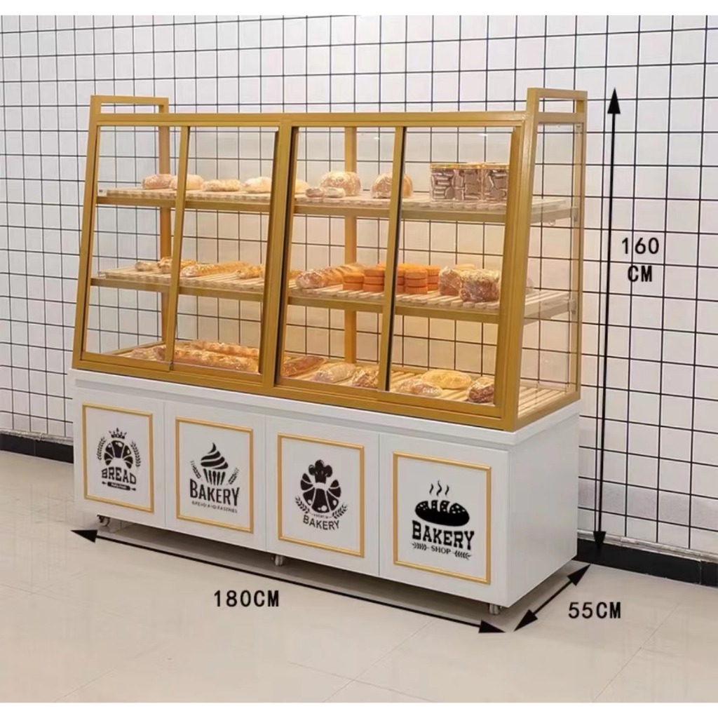 Bread cabinet display cabinet cake pastry shop baking side island ...