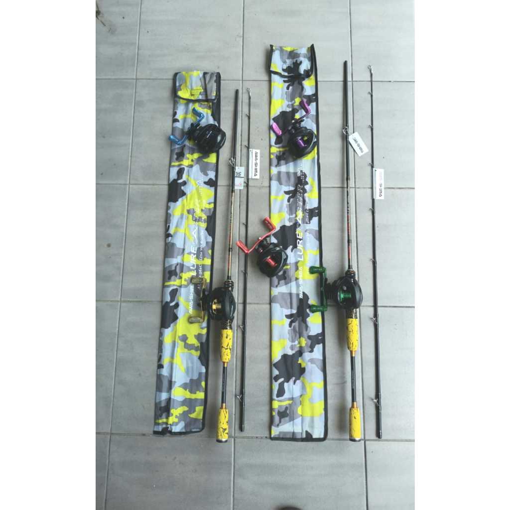 AWASHIMA Lure Caster V1 Baitcasting Rod + CASTIKA 151HG FISHING REEL ...