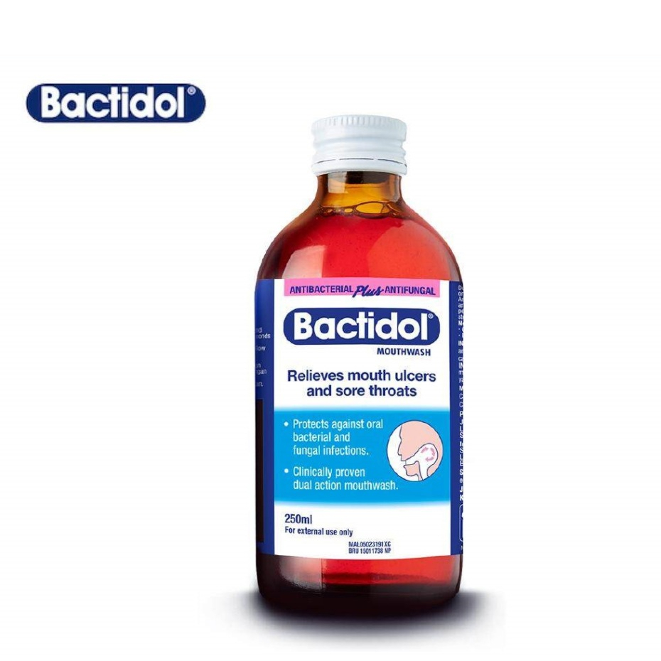 Bactidol Mouthwash To Relief Mouth Ulcels And Sore Throat ( 250ml ...