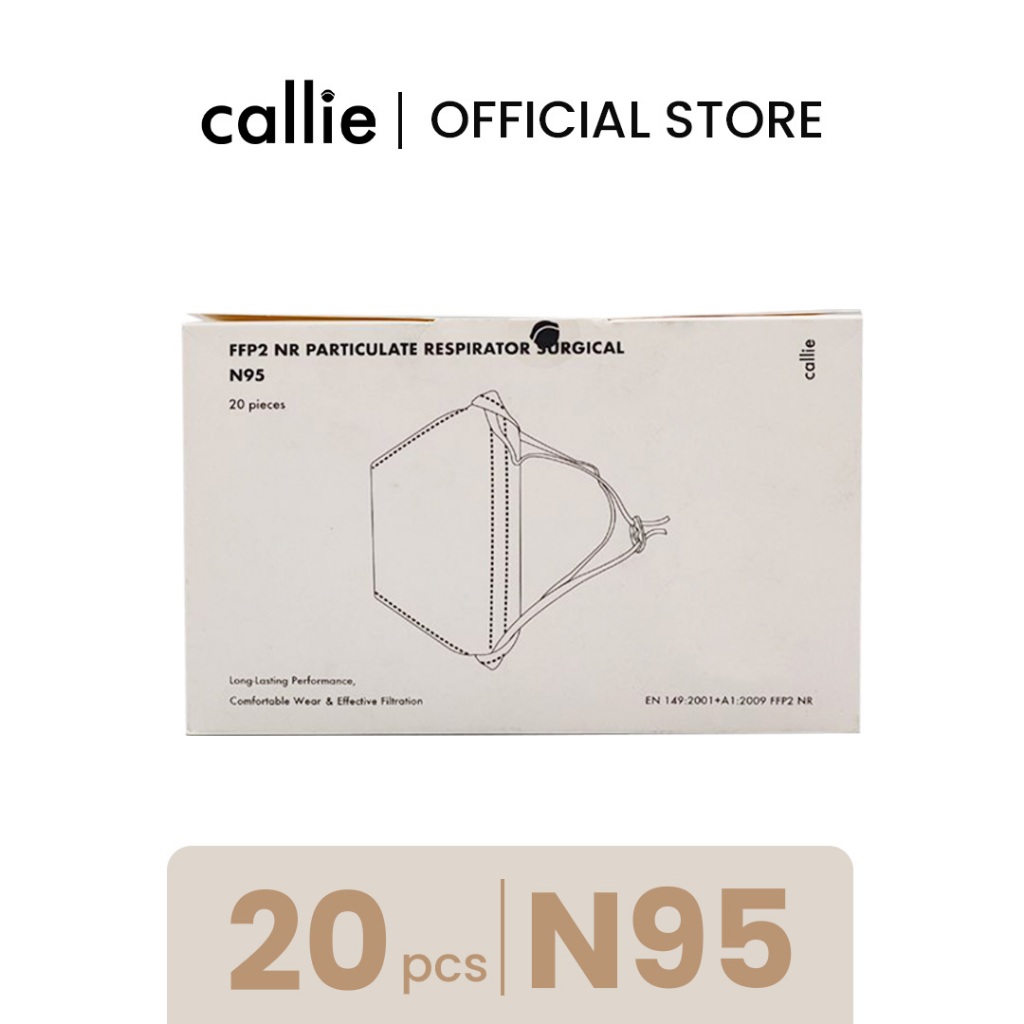 Callie N95 FFP2 Duckbill Respirator Mask - White (20 pcs) | Shopee Malaysia
