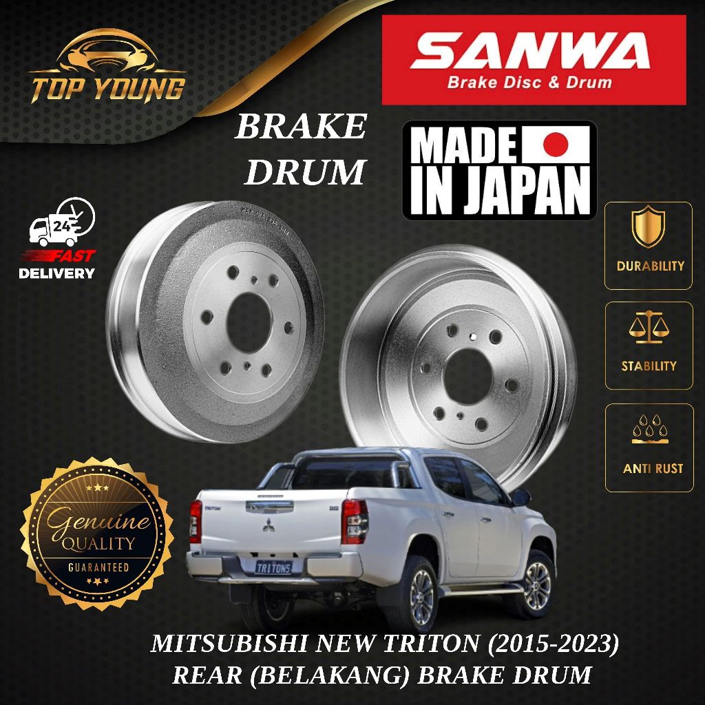 SANWA MITSUBISHI NEW TRITON ( 2015 - 2023 ) REAR ( BELAKANG ) BRAKE ...