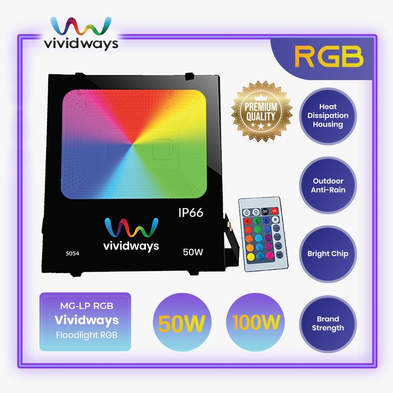 K2 VIVIDWAYS LP FLOODLIGHT RGB IP65 WATERPROOF LAMPU FLOODLIGHT ...