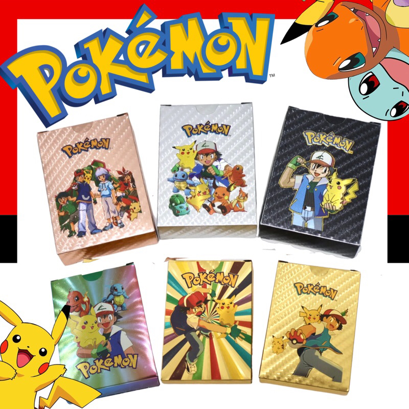 [LD] 55pcs Vmax GX Card Metal Gold Silver Pokemon Cards English Version ...