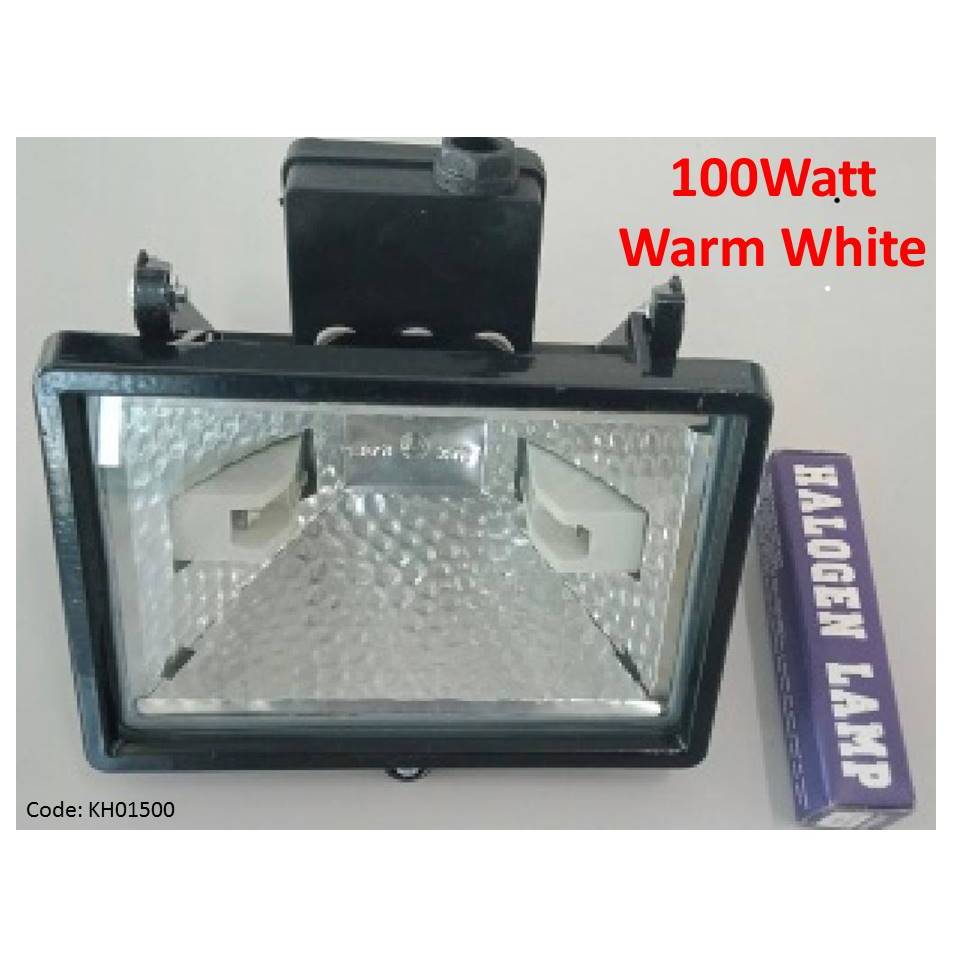 Floodlight Halogen Fitting with Lamp 100Watt | Shopee Malaysia
