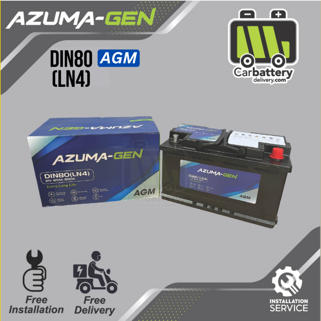 [Installation Provided] AZUMA-GEN AGM DIN80 LN4 Auto Start Stop Car Battery Bateri Kereta BMW ...
