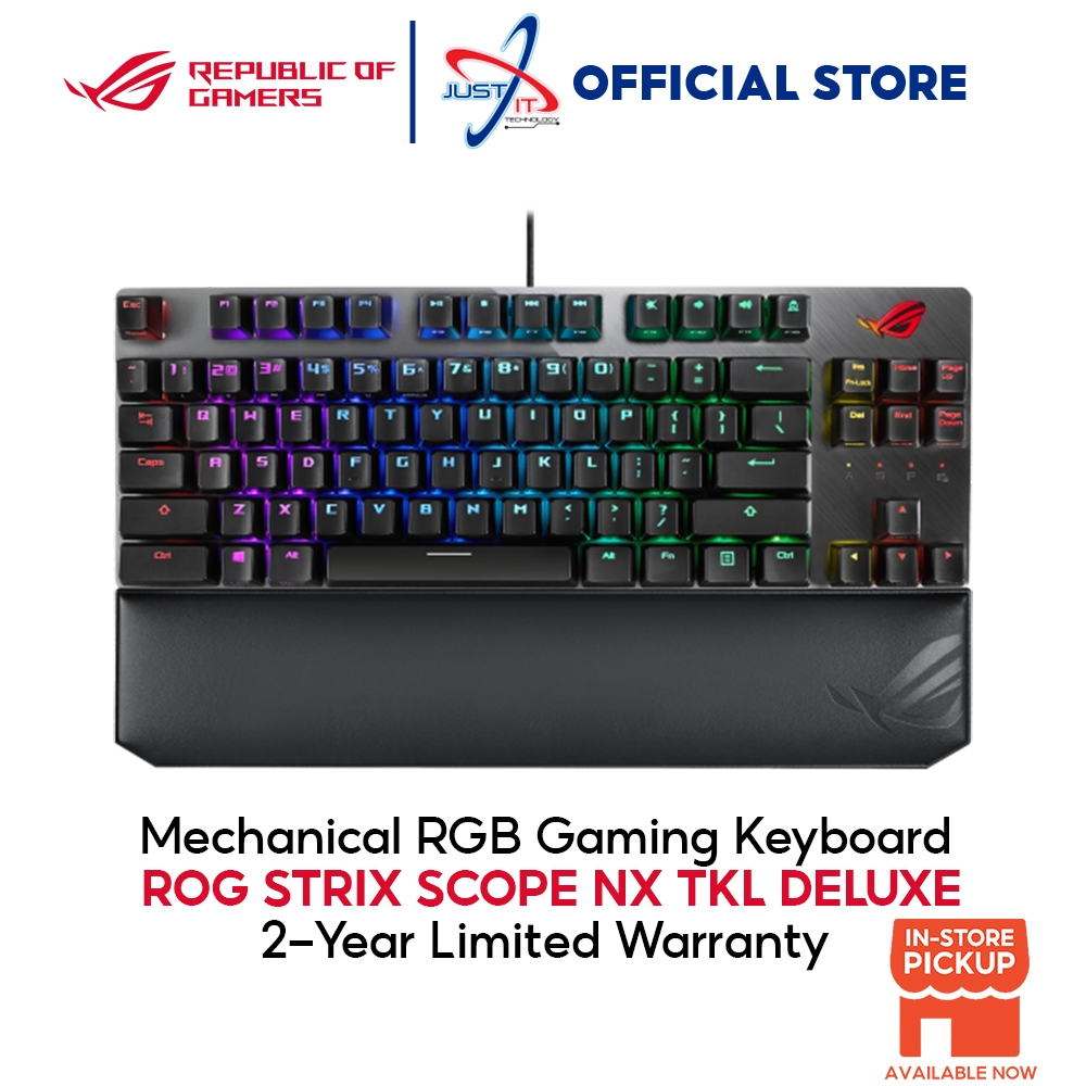 ASUS X801 Rog Strix Scope NX TKL Deluxe Gaming Keyboard - Red/Blue ...