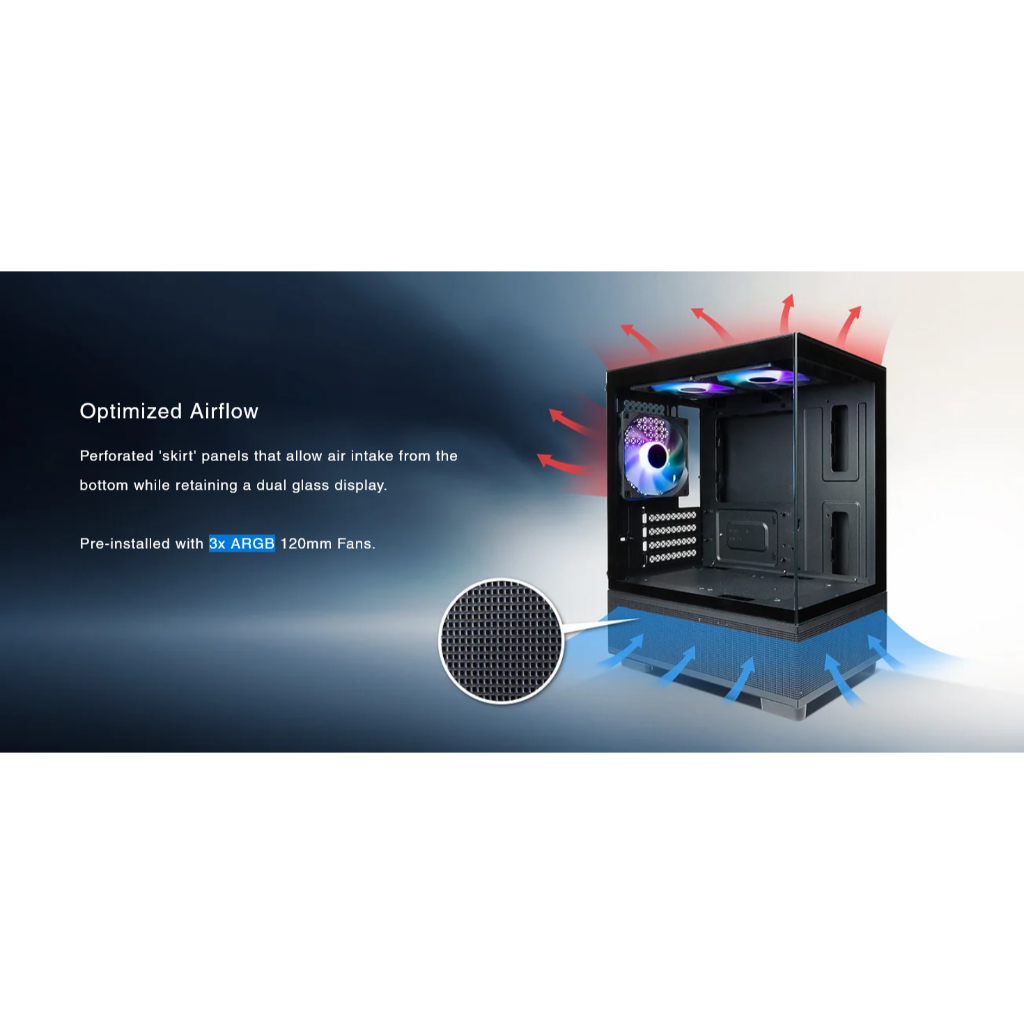 Tecware Infinity M & M2 ARGB Dual Tempered Glass MATX Pre-installed ...