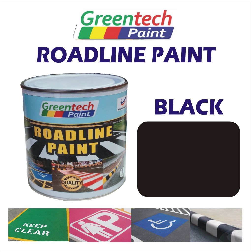 ⚡ BLACK ⚡ (1 LITER) GREENTECH PAINT BRAND ROADLINE PAINT 1L FOR ROAD ...