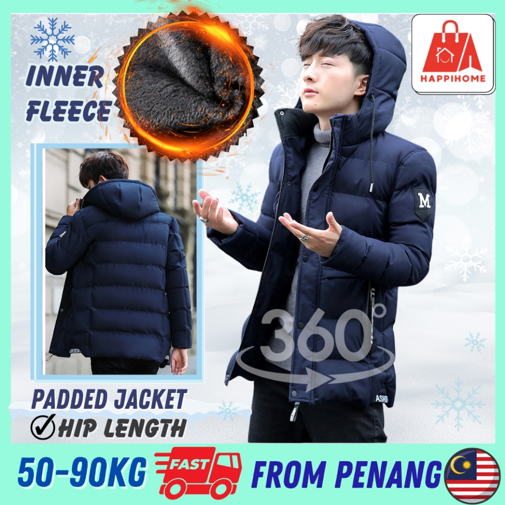 Men Winter Windbreaker Winter Windproof Coat Winter Down Jacket Blue ...