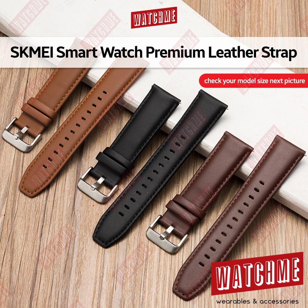 SKMEI Smart Watch Strap, Premium Leather Series 22mm 20mm (check your ...