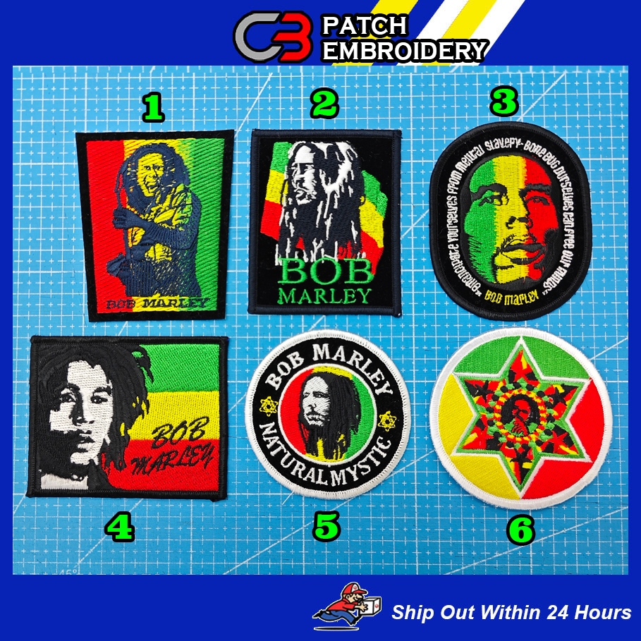 Bob Marley Embroidery Patches Kain Sulam / PC32 | Shopee Malaysia