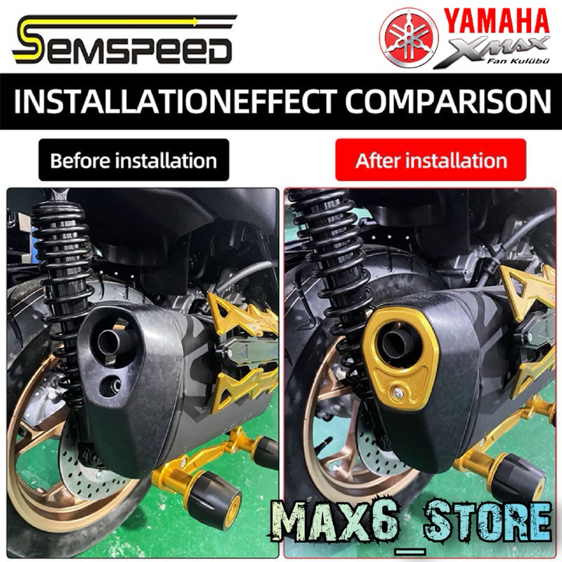 Yamaha XMAX250 XMAX300 V2 Muffler End Decor Cap Cover CNC Aluminum Cap ...