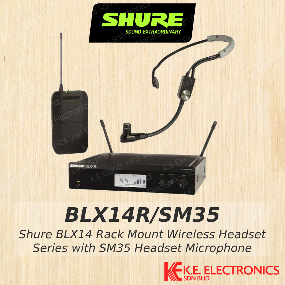 Shure BLX Series Rack Mount Wireless Headset System with SM35 Headset ...