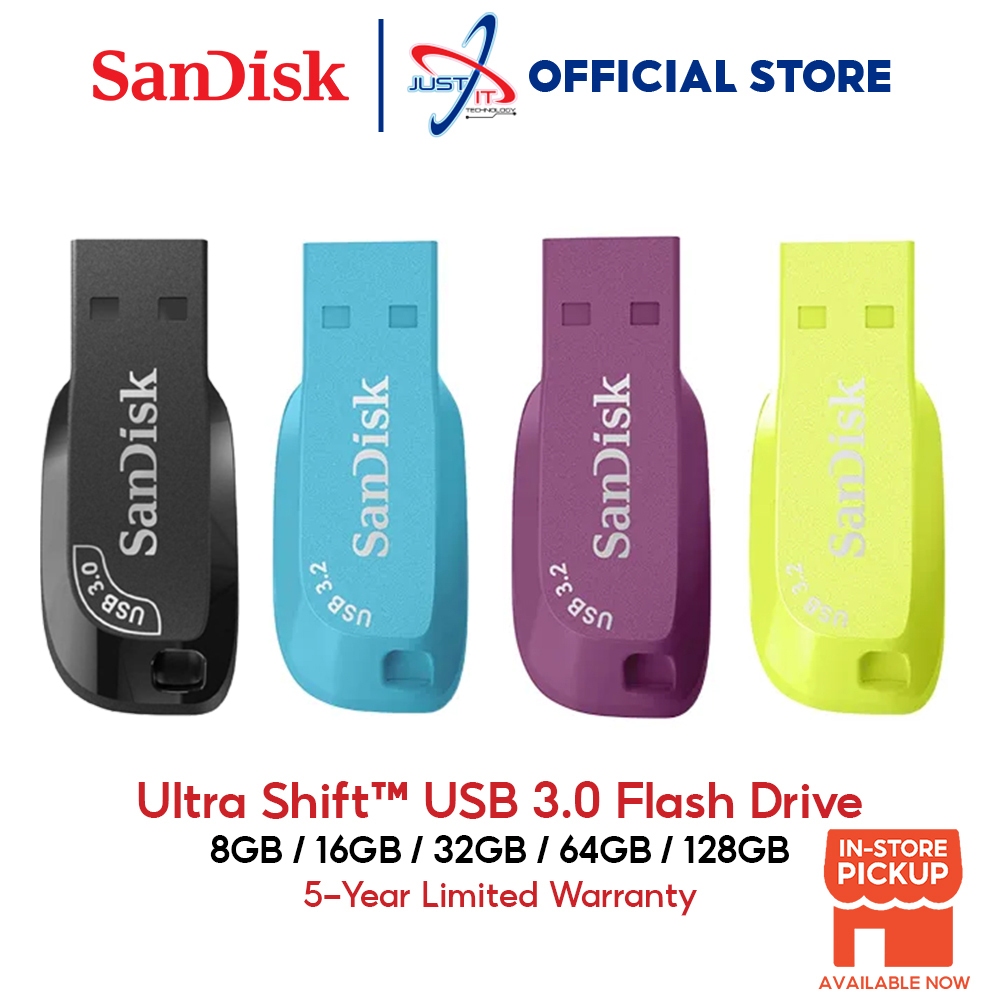 SANDISK Ultra Shift (CZ410) USB 3.0 Flash Drive-(32GB / 64GB / 128GB ...