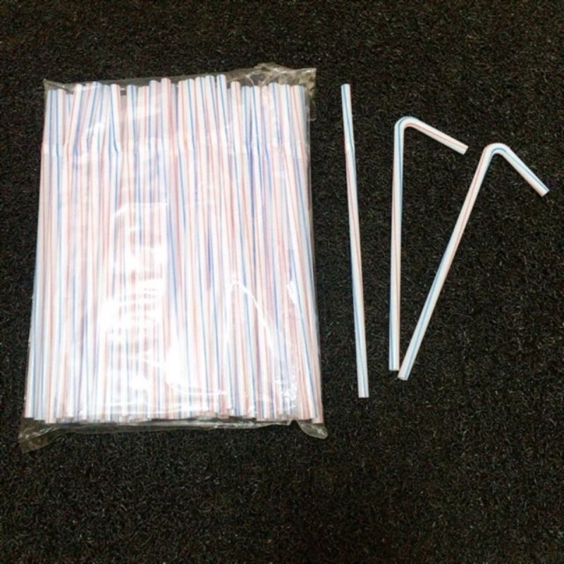 STRAW HITAM KEPAK Flexible Straw /Straw Bengkok 100PCS+- STRAW MINUM ...