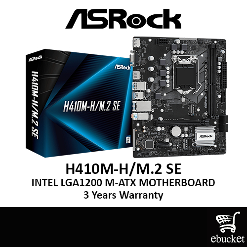 ASROCK H410M-H/M.2 SE INTEL H410 LGA1200 M-ATX MOTHERBOARD FOR INTEL ...