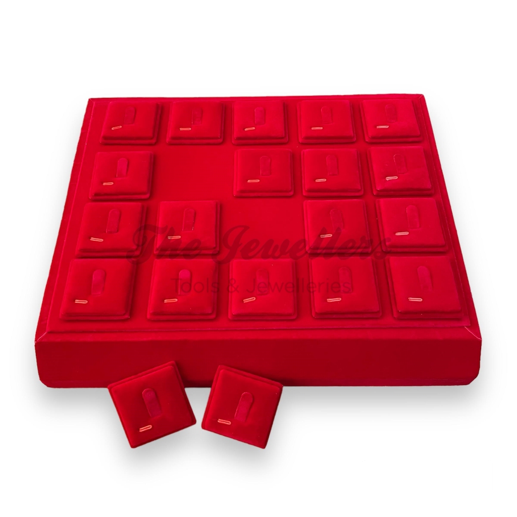 💥READY STOCK💥Red Velvet Magnetic Ring Display Tray with 20Pieces ...