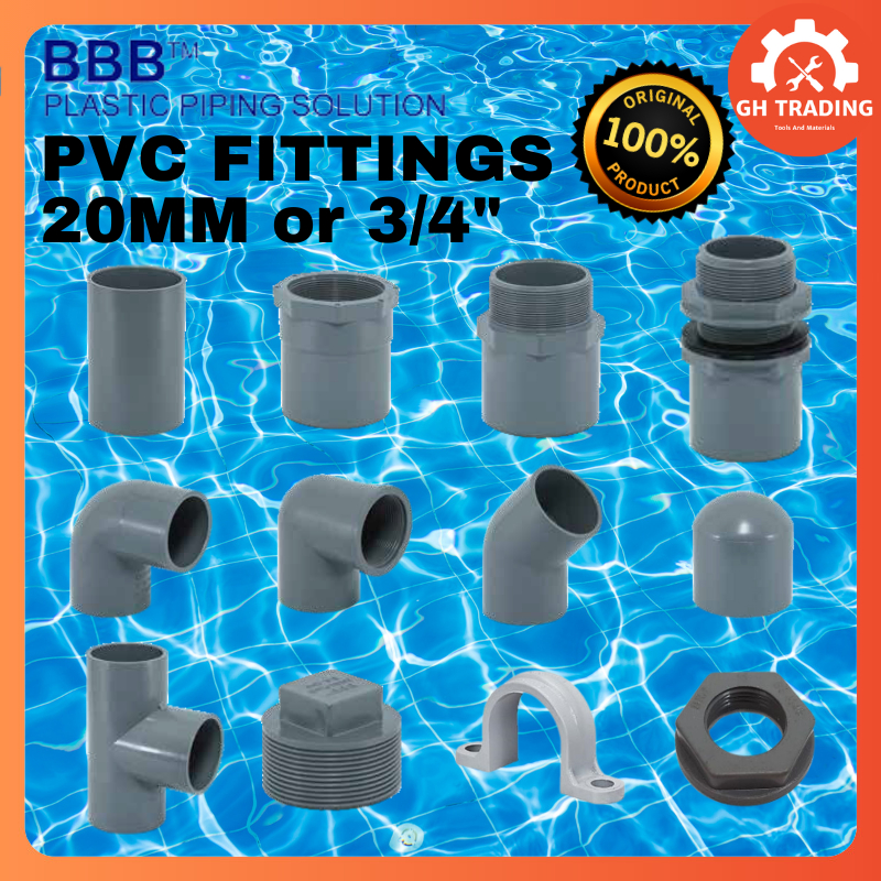 PVC Fitting 20mm 3/4" Socket Elbow 45 Tee PT Socket V Tank Connector ...