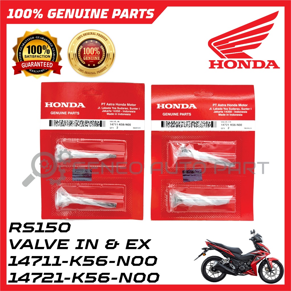 HONDA RS150 RS-X RSX VALVE IN & EX VALVE INTAKE VALVE EXHAUST 100% ...