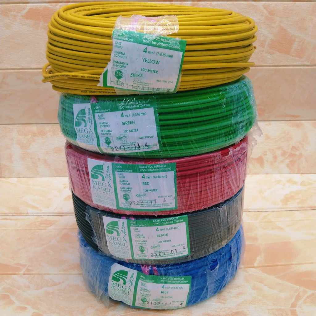 ORIGINAL KABEL INSULATED PVC100% (PURE COPPER) FEET4MM MEGA WIRE CABLE ...