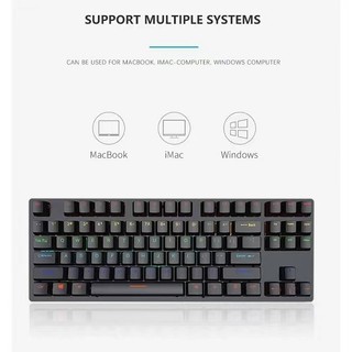Leaven K550 Real Mechanical Keyboard TKL 80% Gaming Keyboard 87 Keys ...