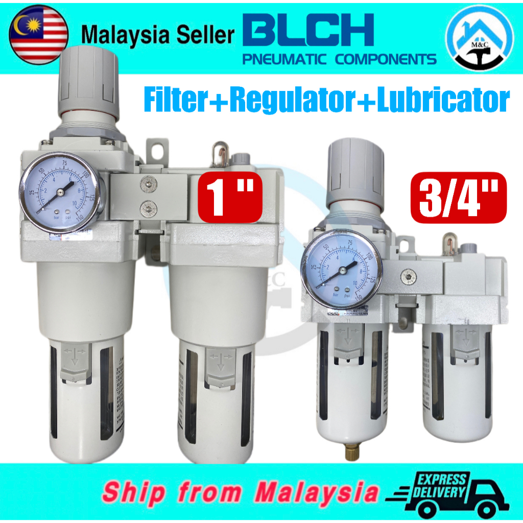 [ BLCH ] 3/4" 1" Filter Regulator Lubricator BAC4010 BAC5010 Air ...