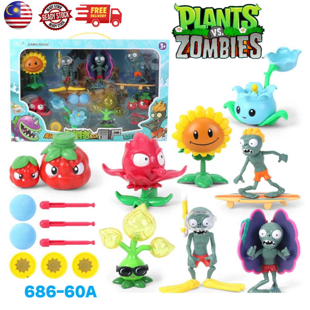 Plants vs Zombies Toys 686-60A PVC Zombies Action Figures Set Toy Gift ...