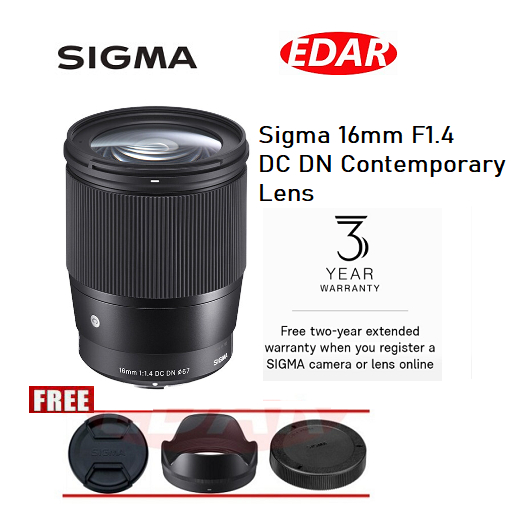 Sigma 16mm f/1.4 DC DN Contemporary Lens - SI1614EFM / SI1614M43 / SI1614S / SI1614L For Sigma ...