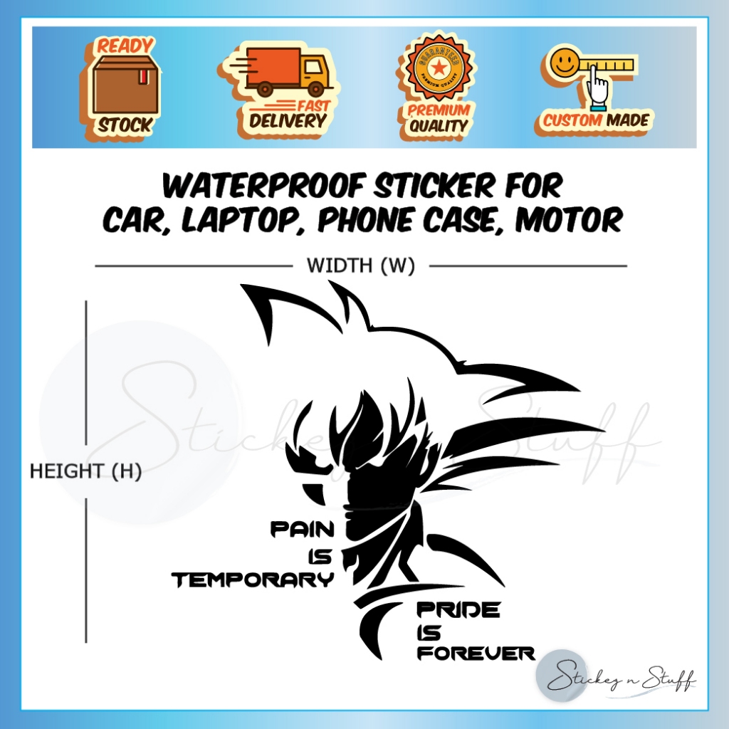 Dragon Ball Super Saiyan Anime Z Goku Sticker Reflective Super Saiyan ...