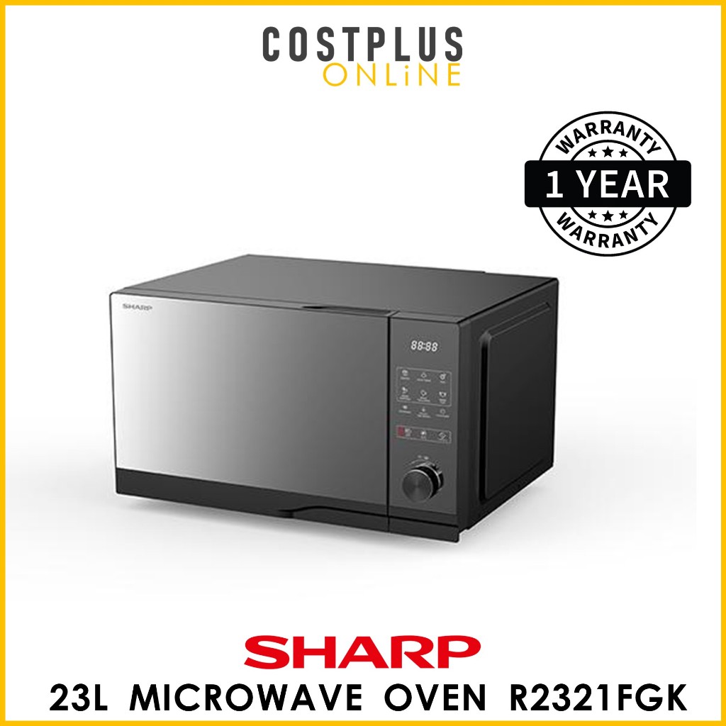 Sharp R2321FGK Mechanical Dial Flatbed Microwave Oven (23L) Wide Ceramic Flatbed Easy Clean ...