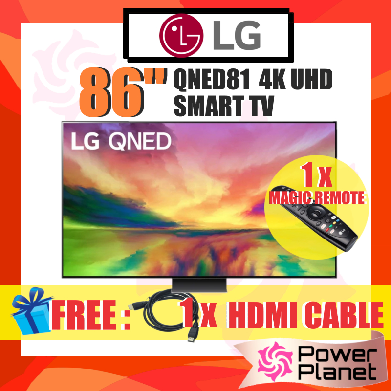 [FREE HDMI CABLE] LG 86" QNED81 (120Hz) HDR10 4K UHD 86QNED81SRA Smart ...