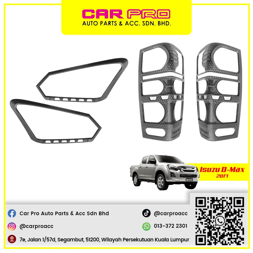 Isuzu DMAX D-Max 2017 - 2018 Head Lamp & Tail Lamp Cover (Carbon ...