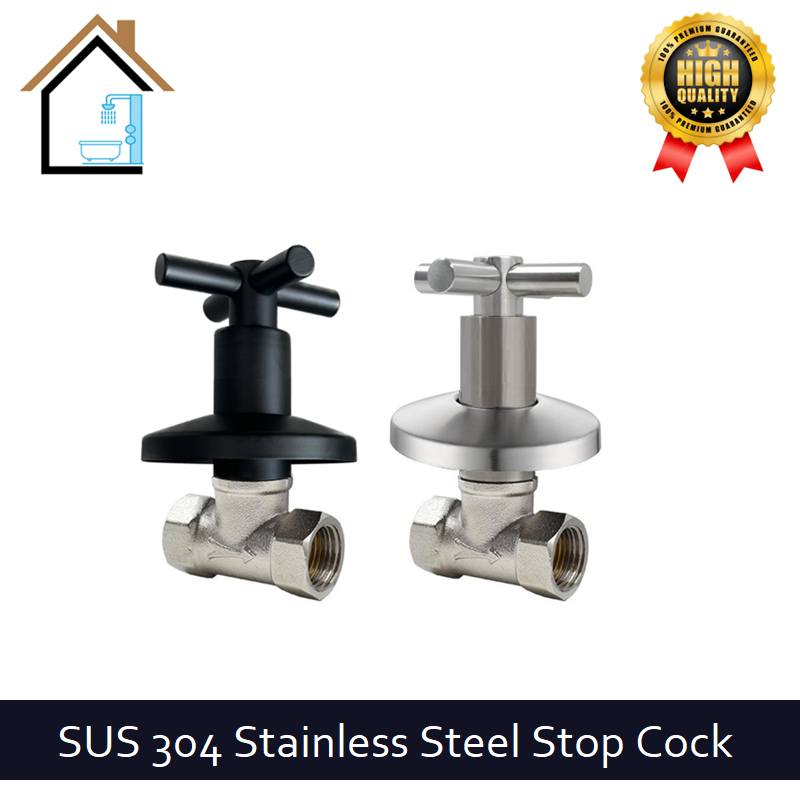SUS 304 Stainless Steel Stop-Cock Valve Matt Finished Black Finished ...