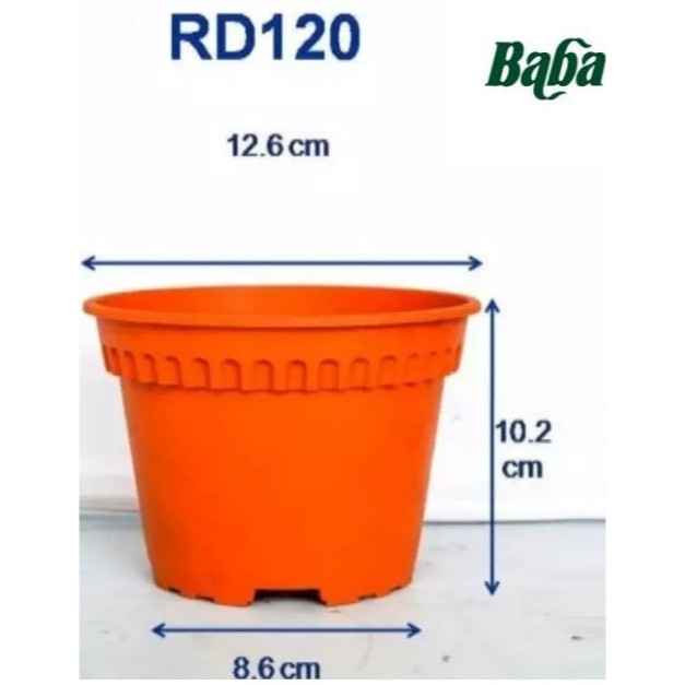 BABA BI-RD-120 Pot | WHITE | BLACK | Biodegradable Plastic Flower Pot ...