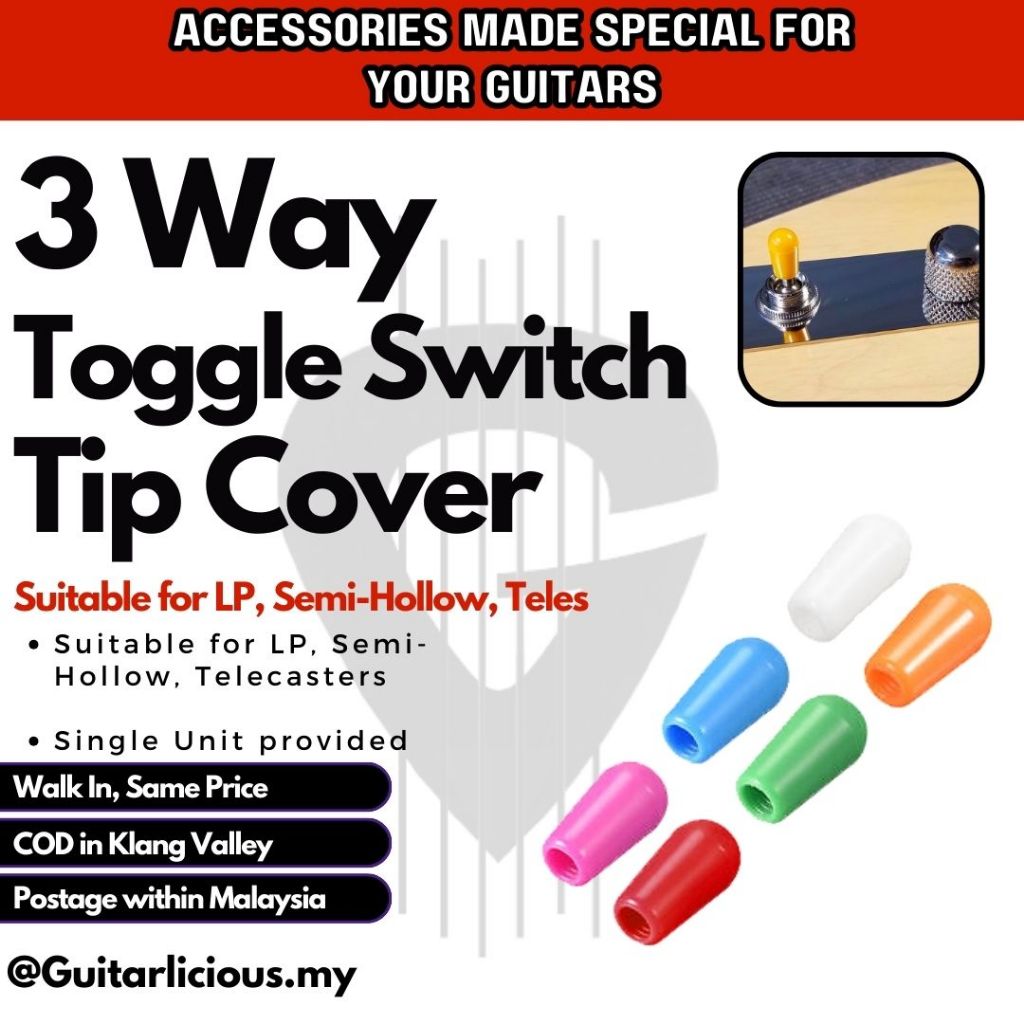 Multi-Colour 3 Way Selector / Toggle Switch Tip Cover for Les Paul ...