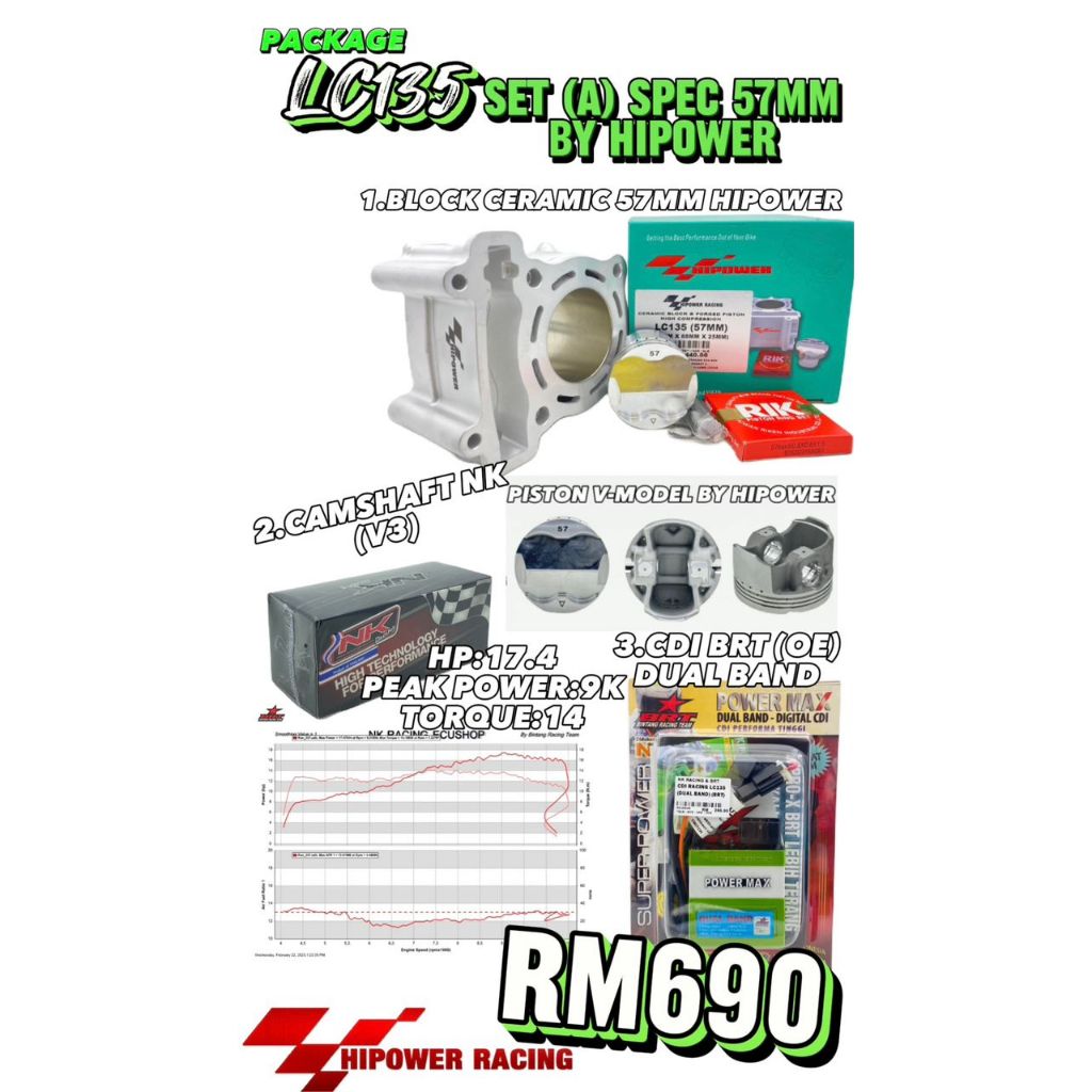 [ SPEC 57MM ] HIPOWER RACING HI POWER RACING LC135 V1-V7 & LC 135 V1-V7 ...