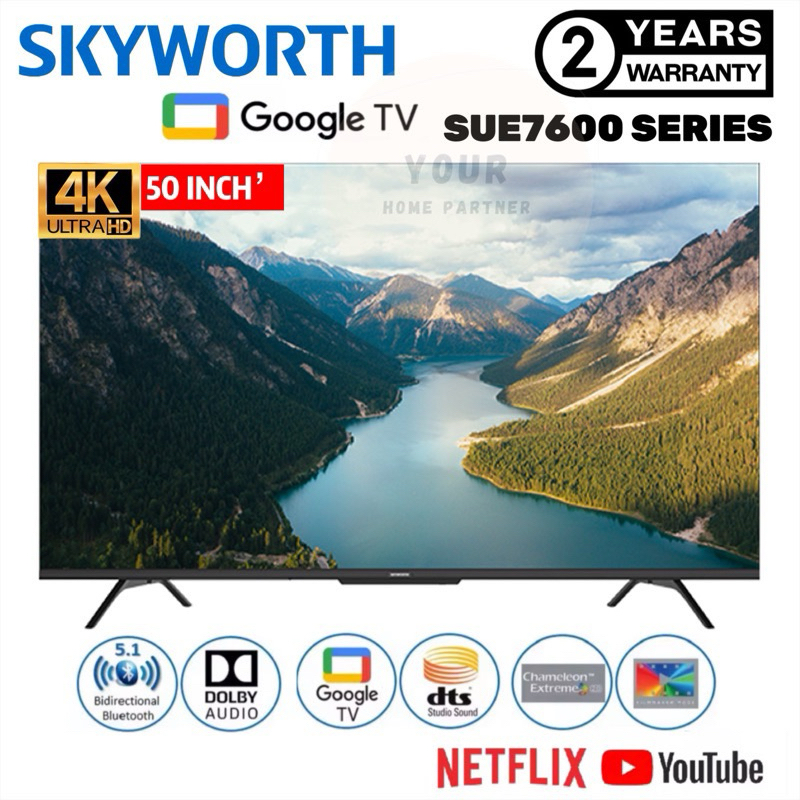 Skyworth 4K UHD 50” GOGGLE LEDTV 50SUE7600 NETFLIX & YOUTUBE | Shopee ...