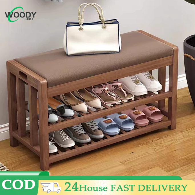Shoe Changing Bench Wooden Shoe Changing Stool Soft Cushion Shoe ...