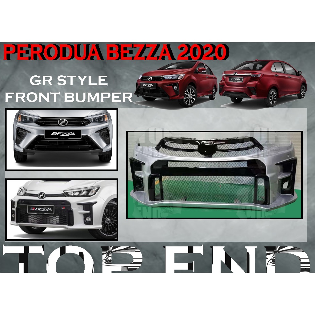 PERODUA BEZZA 2020 GR STYLE FRONT BUMPER MATERIAL FIBER GR SPORT LOOK ...