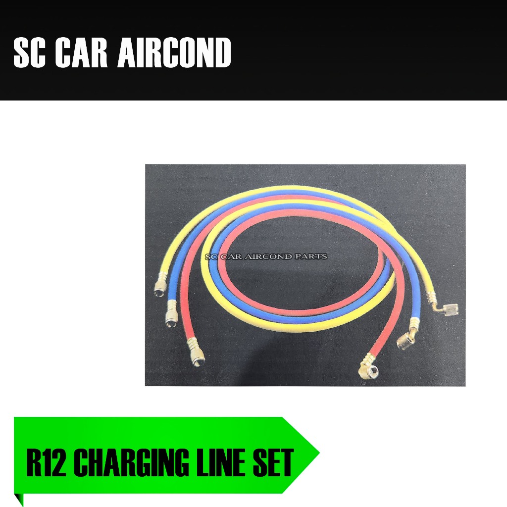 R12 CHARGING LINE METER HOSE SET (RED/ BLUE/ YELLOW) (CAR ...