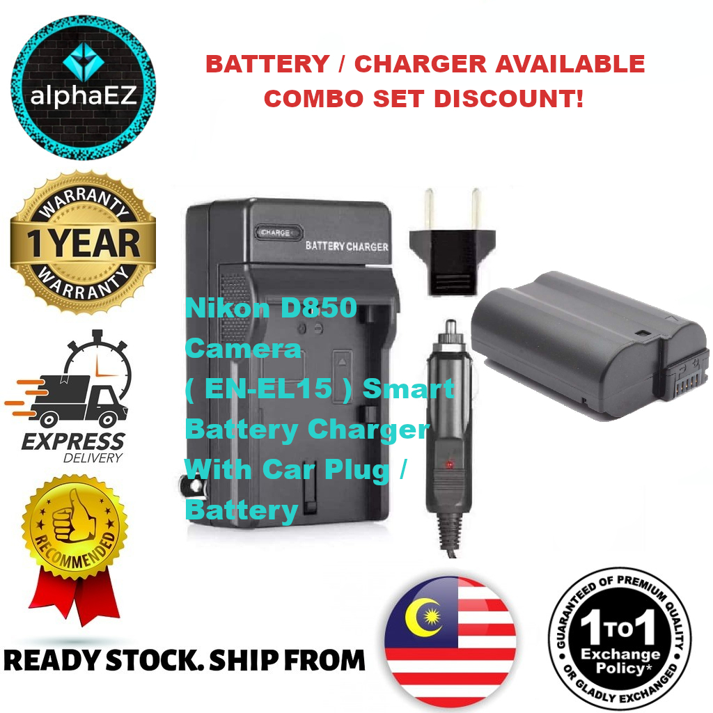 NIKON D850 Camera ( EN-EL15 ) ENEL15 Smart Battery Charger With Car ...
