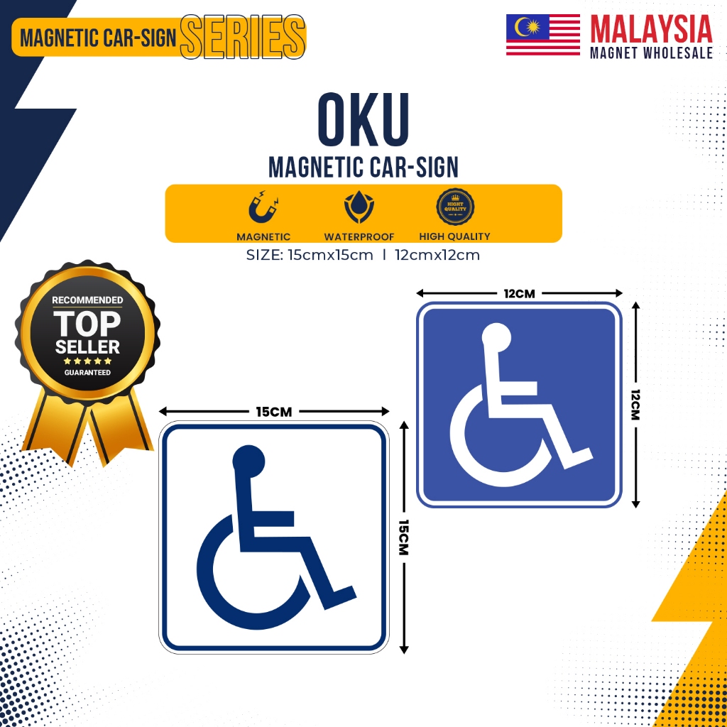 (OKU) Magnetic Car Sign . Magnetic Sticker | Shopee Malaysia