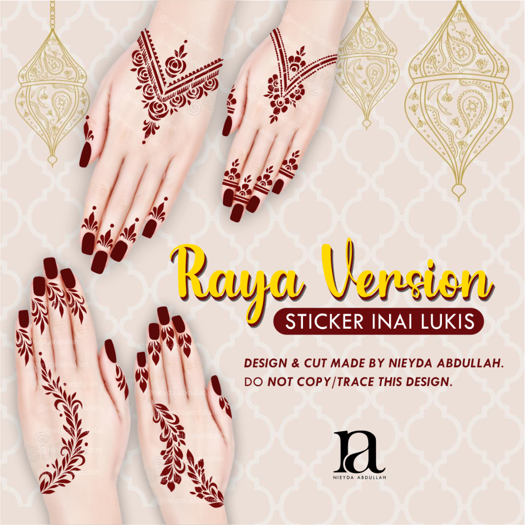 Sticker Inai Lukis Henna Stencil RAYA VERSION by Nieyda Abdullah ...
