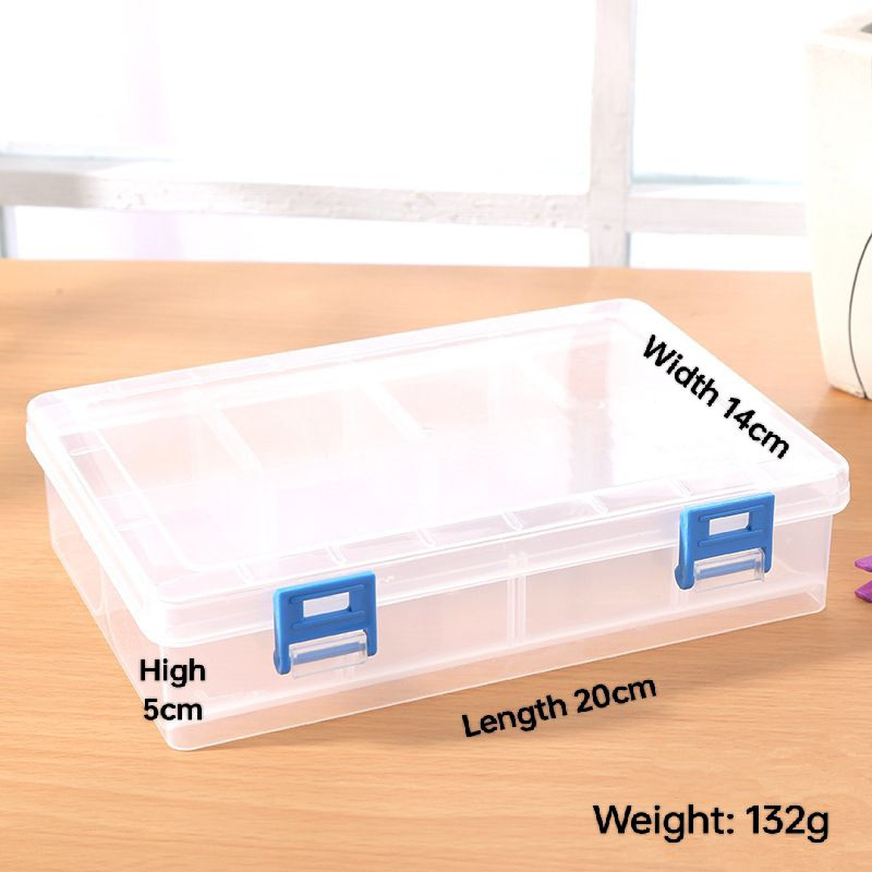 20*14*5cm Transparent Plastic Pencil Box Adjustable Spacers Sketching ...